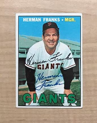 Amazon.com: HERMAN FRANKS SAN FRANCISCO GIANTS SIGNED DECEASED 1967 ...