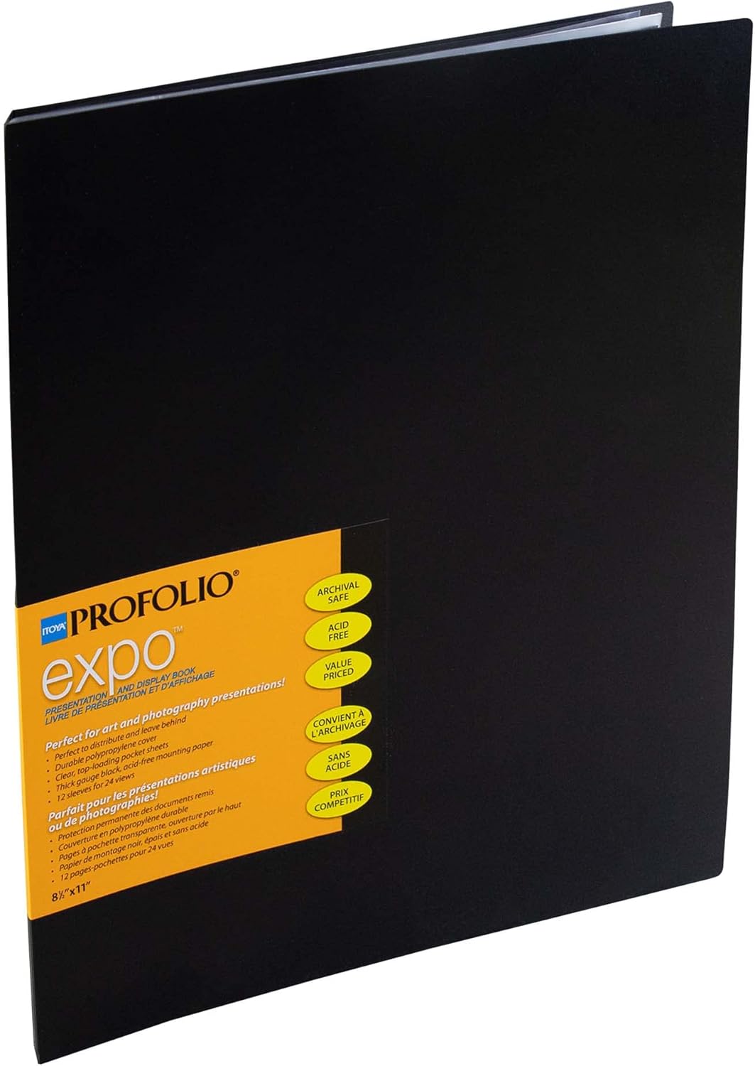 Itoya ProFolio Expo 8-1/2" x 11" Black Art Portfolio Binder with ...