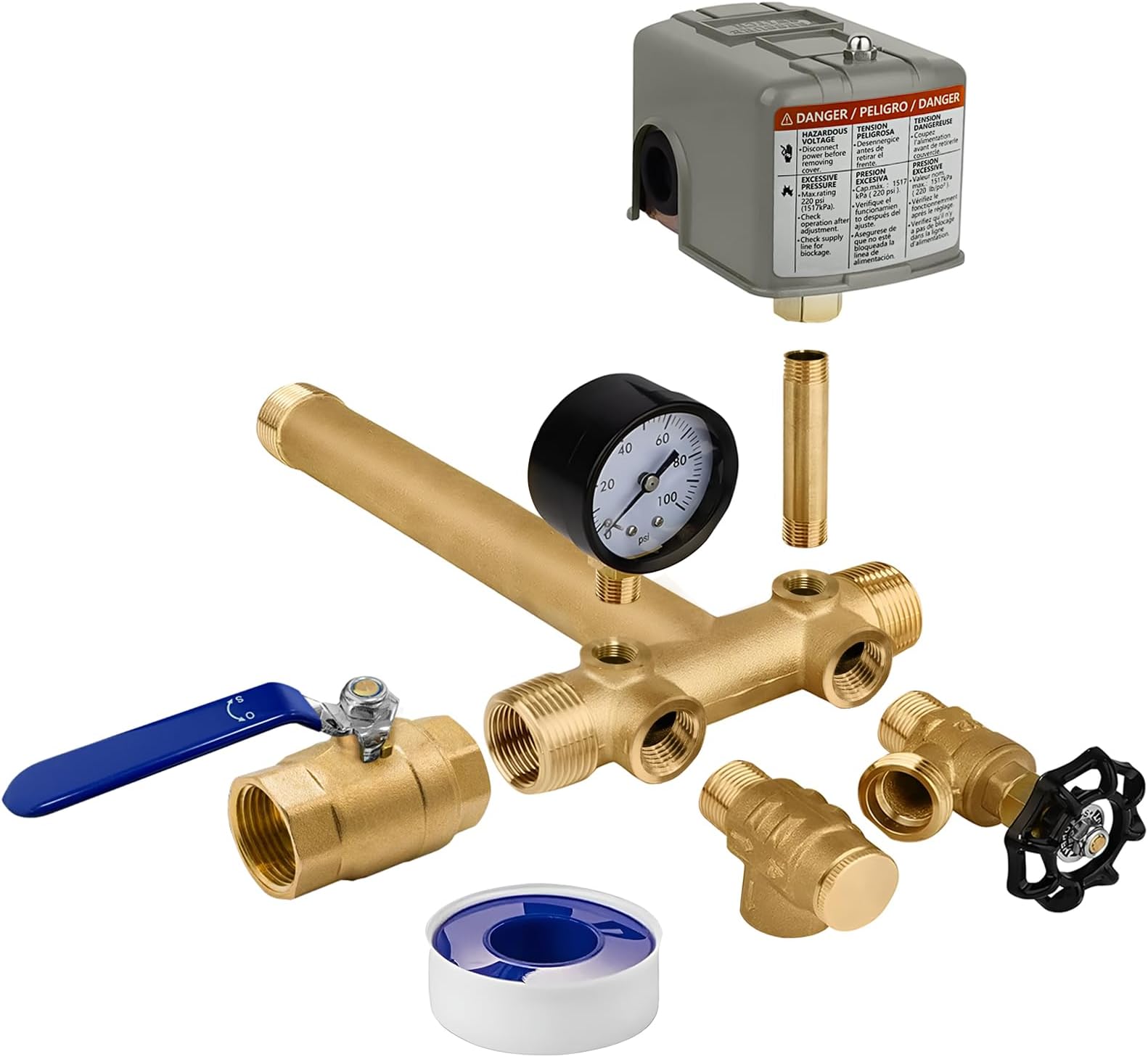 Plumb eeze Pressure Tank Installation Kit with 1" Brass Union tank tee ...