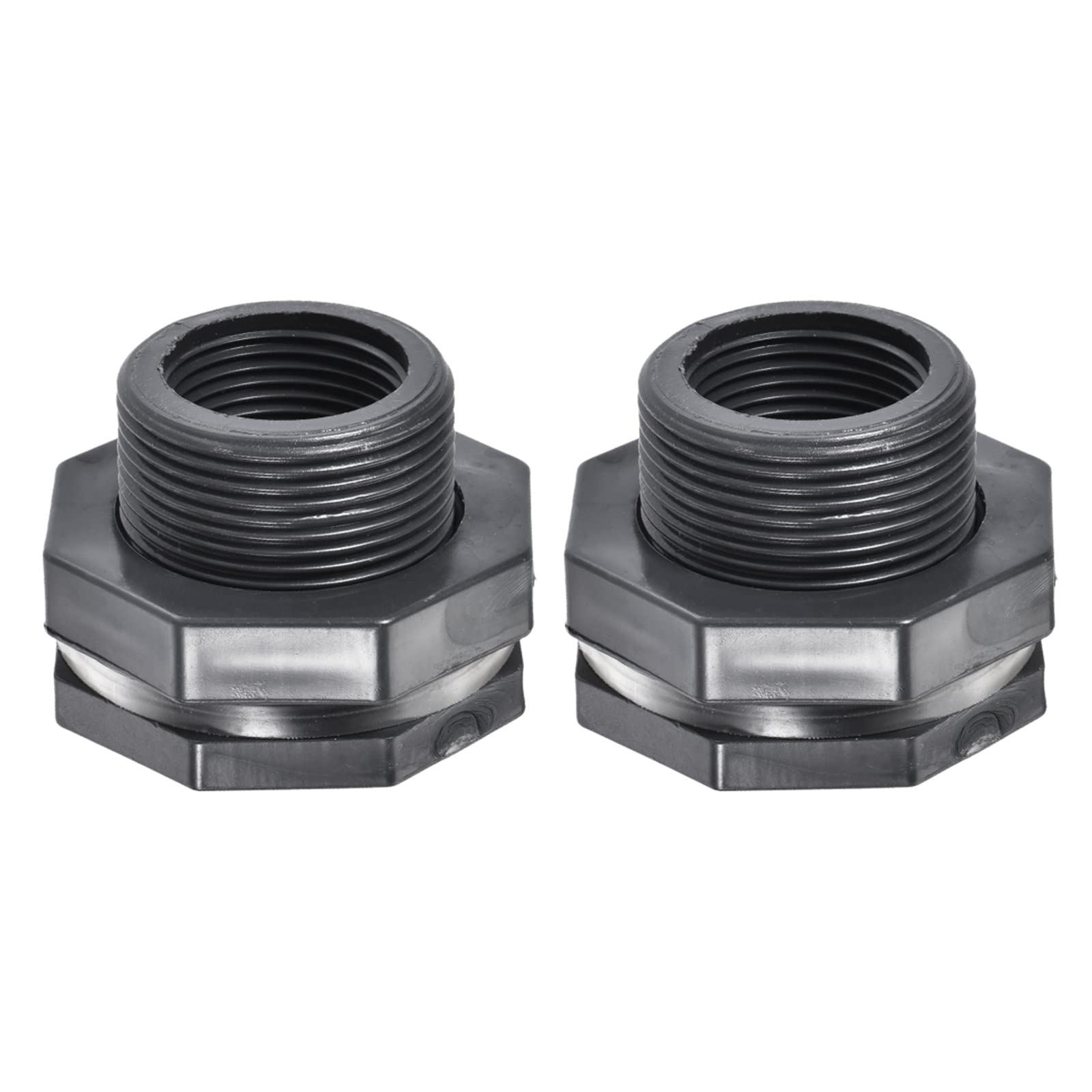 Amazon.com: M METERXITY 2 Pack PVC Bulkhead Fitting - Double Threaded ...