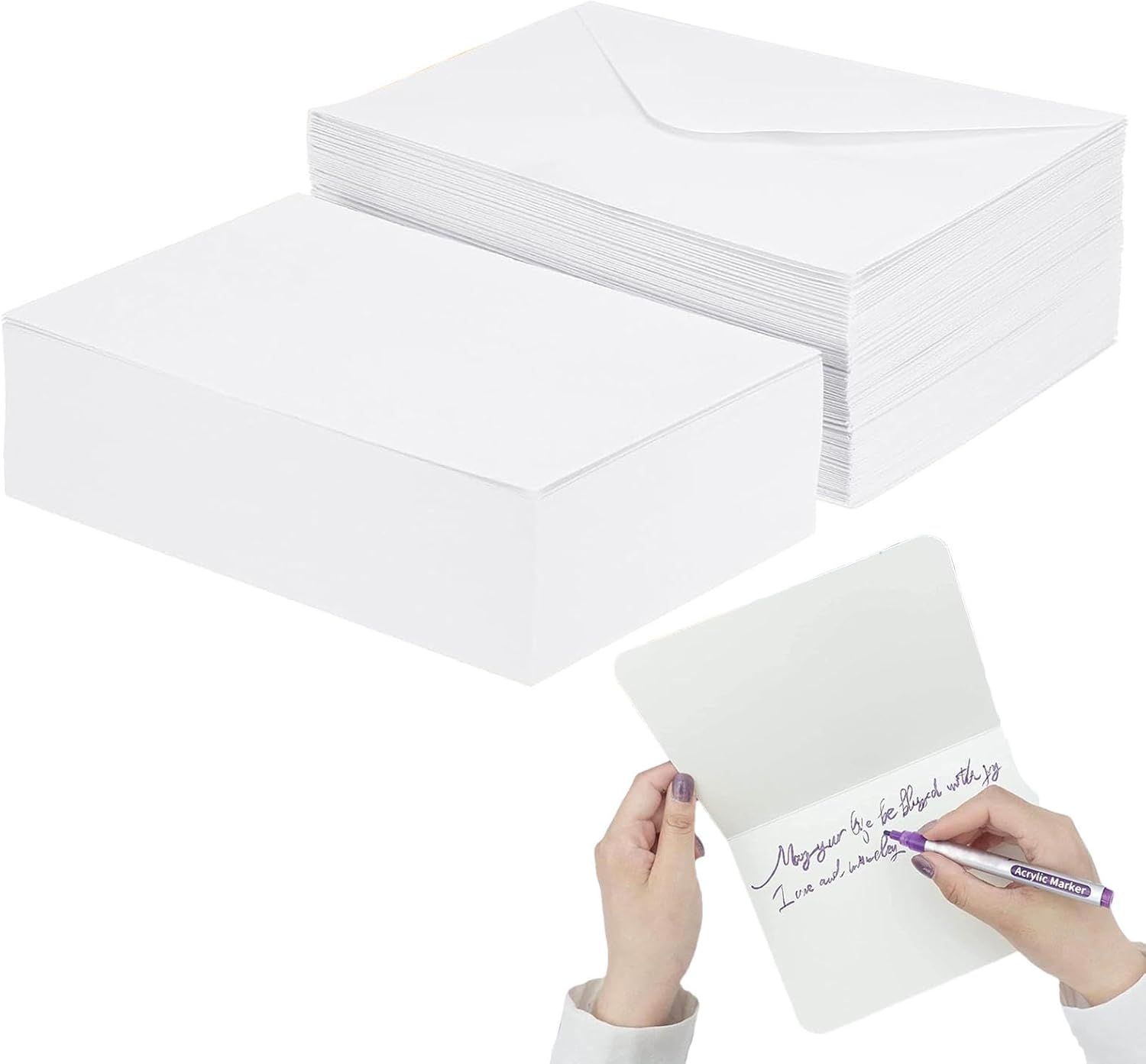 Watercolor Paper Cards with Envelopes - 25X Watercolor Blank Paper ...