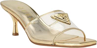 Amazon.co.jp: GUESS Women's Lusie Heeled Sandal, Gold 710, 7.5, gold ...