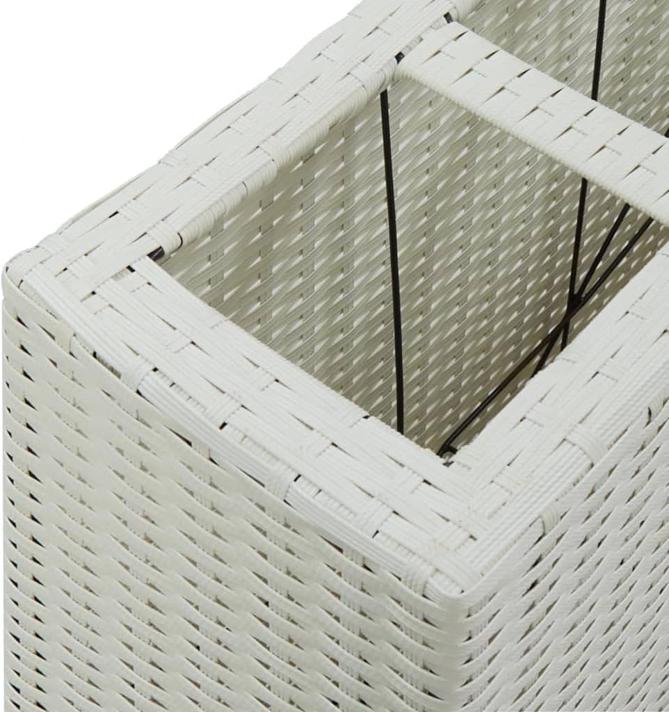 WEMYUFURN Garden Raised Bed with 4 Pots 31.5″x8.7″x31.1″ Poly Rattan ...