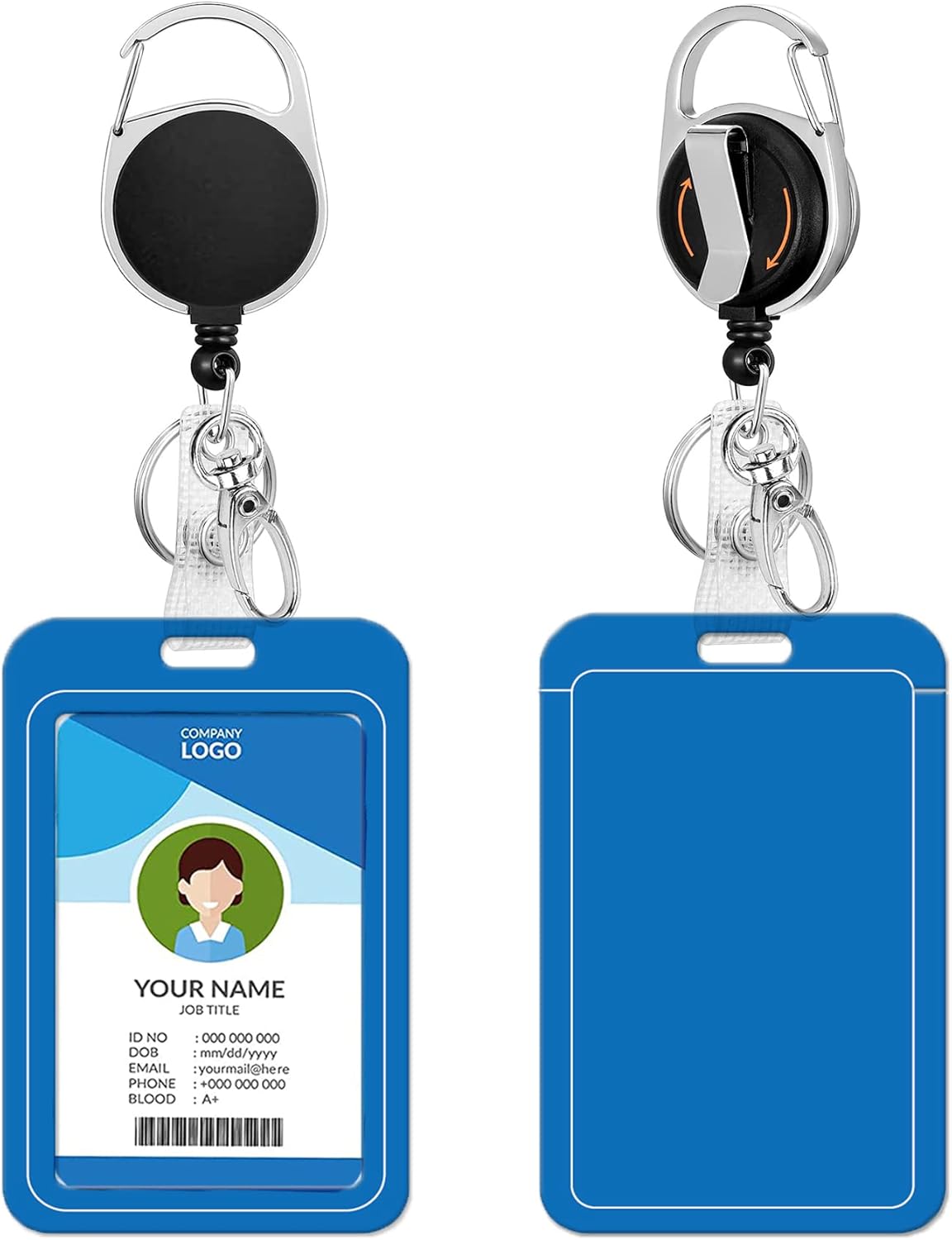 Amazon.com : Badge Reels Retractable with Carabiner Reel Clip, Worker ...
