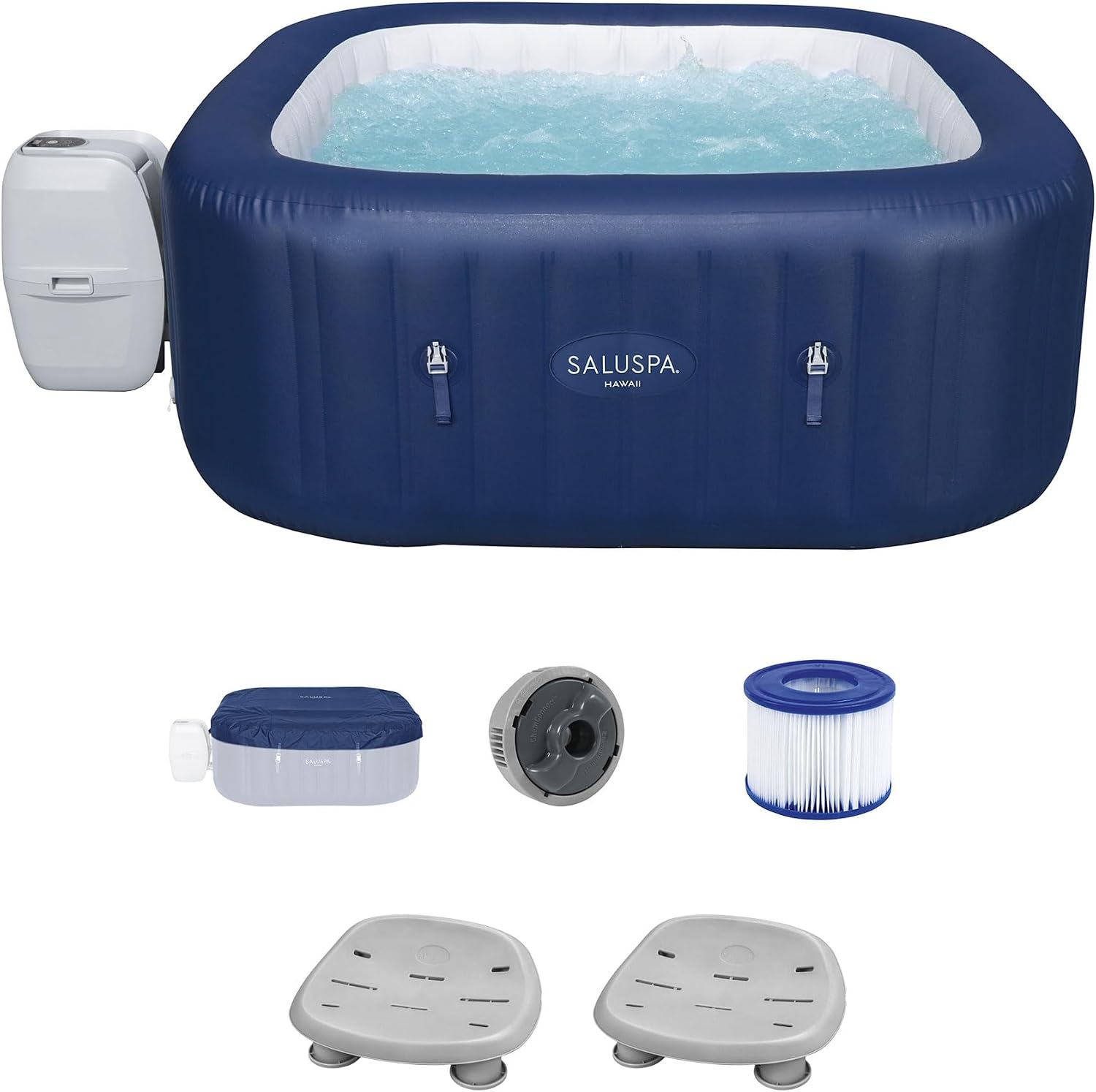 Amazon.com : Bestway SaluSpa Hawaii AirJet Inflatable Hot Tub with ...