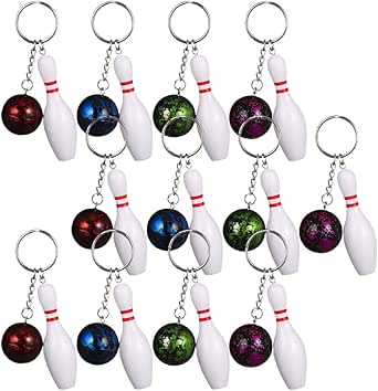 Kisangel 36Pcs Mini Bowling Keychain Bowling Pin Keychain Bowling Ball ...