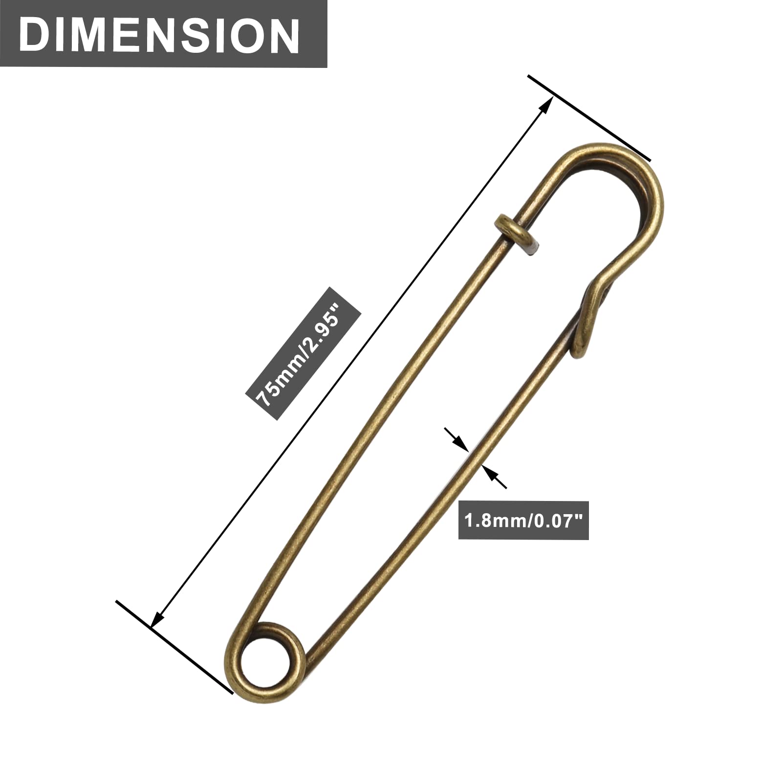 Snapklik.com : Suiwotin 30pcs Large Safety Pins, 3 Inch Blanket Pins ...