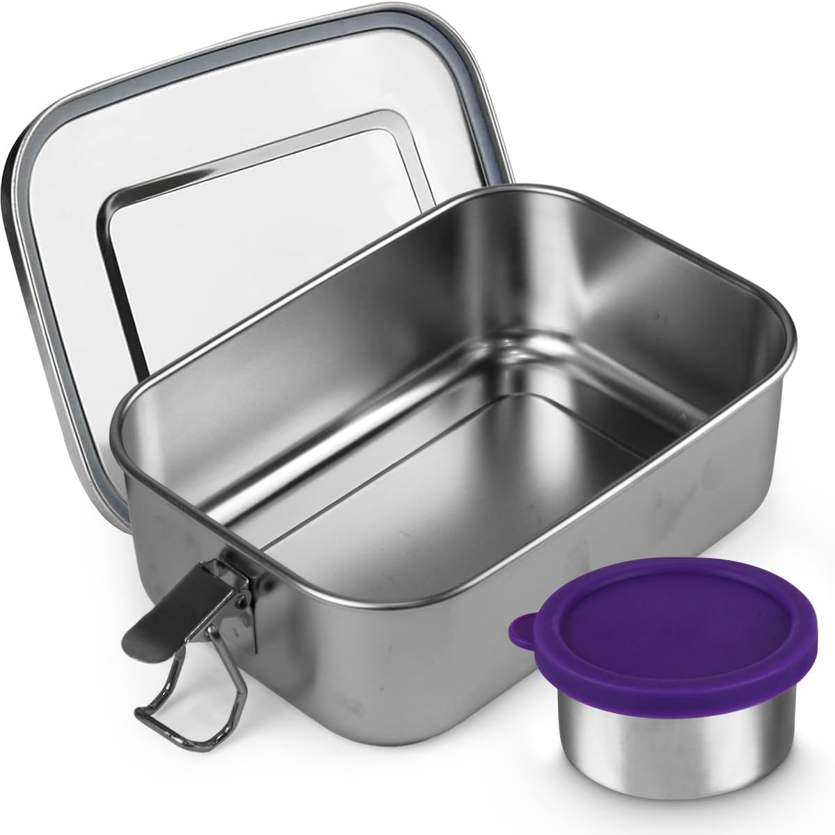 Amazon.com: Stainless Steel Lunch Box with Safe Closure Lid for Meal ...