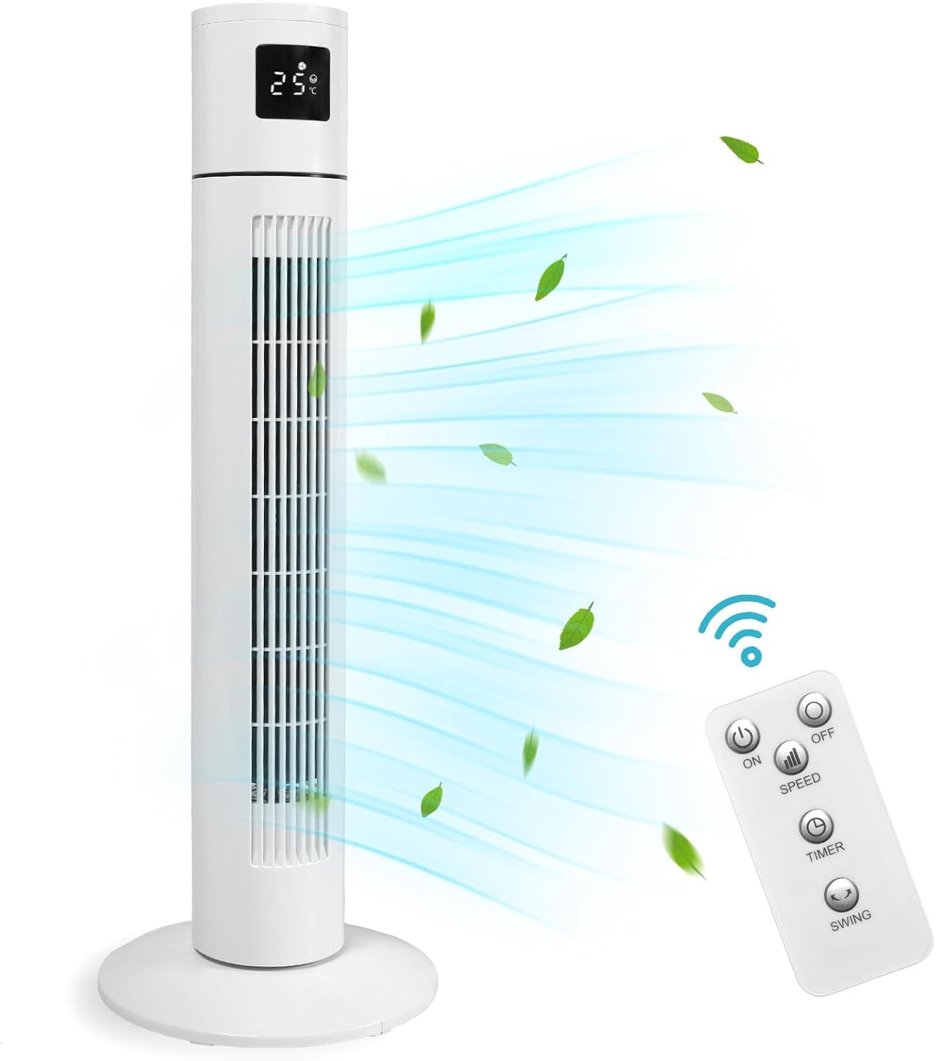 Tower Fan, Standing Floor Bladeless Fan with Remote Control, 90 ...