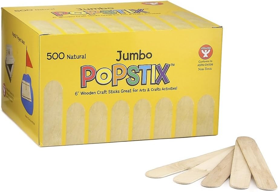 Amazon.com: Hygloss Products, Inc Natural Wood Popstix - Jumbo Size ...
