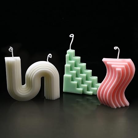 Amazon.com: Coume 2 Pieces Aesthetic Candles Atmosphere Candle Wavy ...