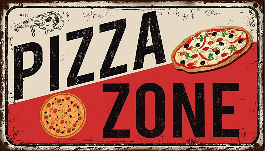 Amazon.com: Types of Pizzas Retro Sign Old-Fashioned Kitchen Bar Metal ...