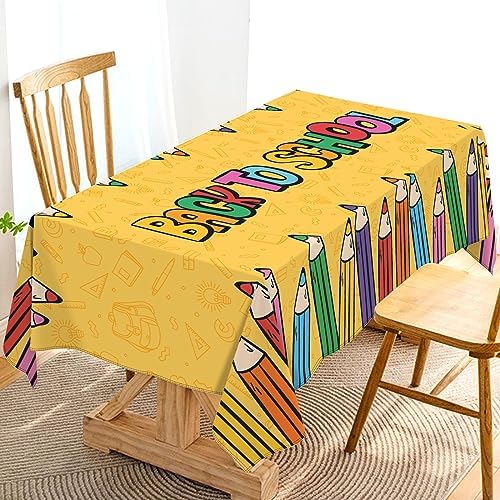 Amazon.com: Hafangry Back to School Tablecloth Pencil Kids Students ...