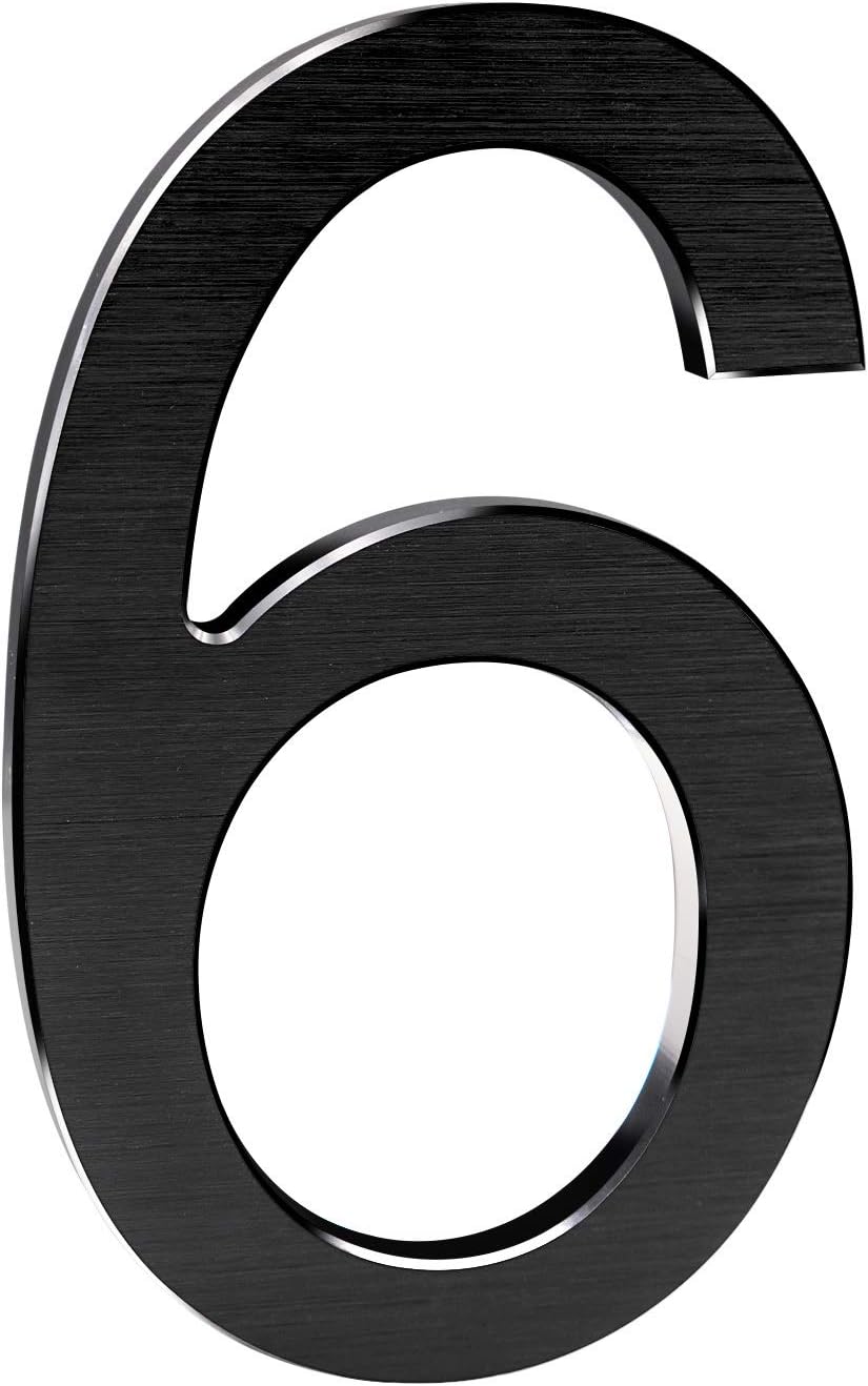 Amazon.com: 6 Inch Modern House Numbers- Premium Aluminum Floating Home ...
