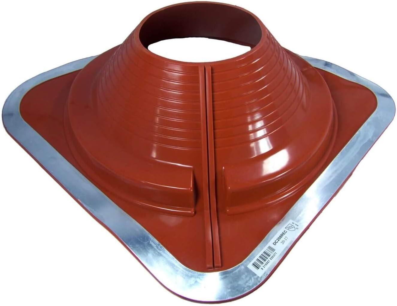 #9 (9" - 20") DEKTITE RED Square Base High Temp Silicone - Flexible Pipe Flashing Boot - Dektite ...