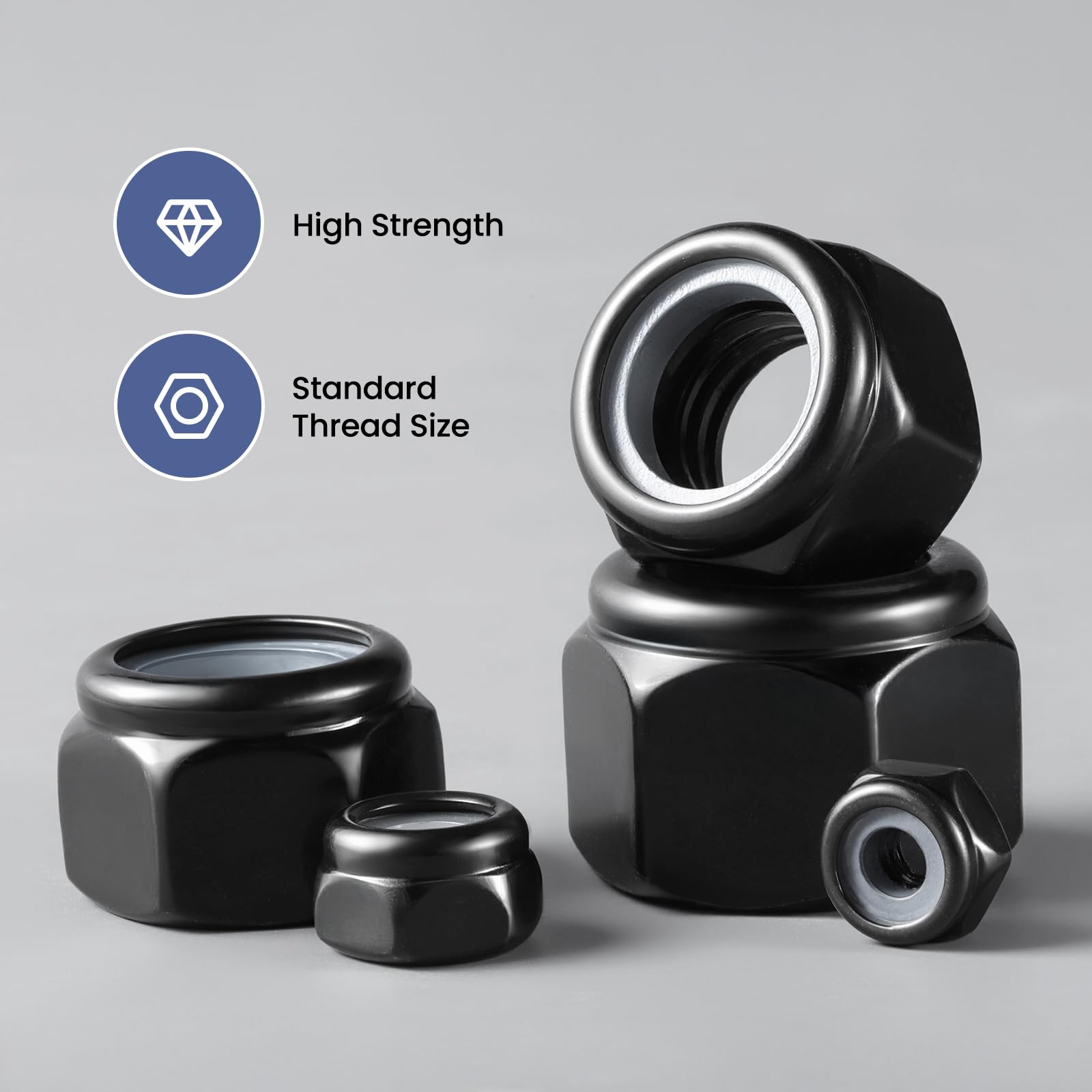 Snapklik.com : 10Pcs 1/2-13 Lock Nuts, Nylon Insert Locknuts 304 ...