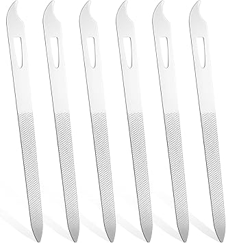 Amazon.com : 6PCS Metal Fingernail File, Double Sided Metal Nail File ...