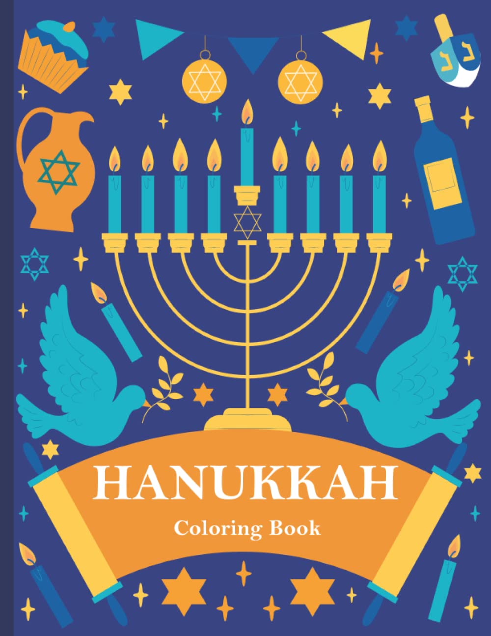 Hanukkah Coloring Book: Cute & Easy Colouring Books for Kids and ...