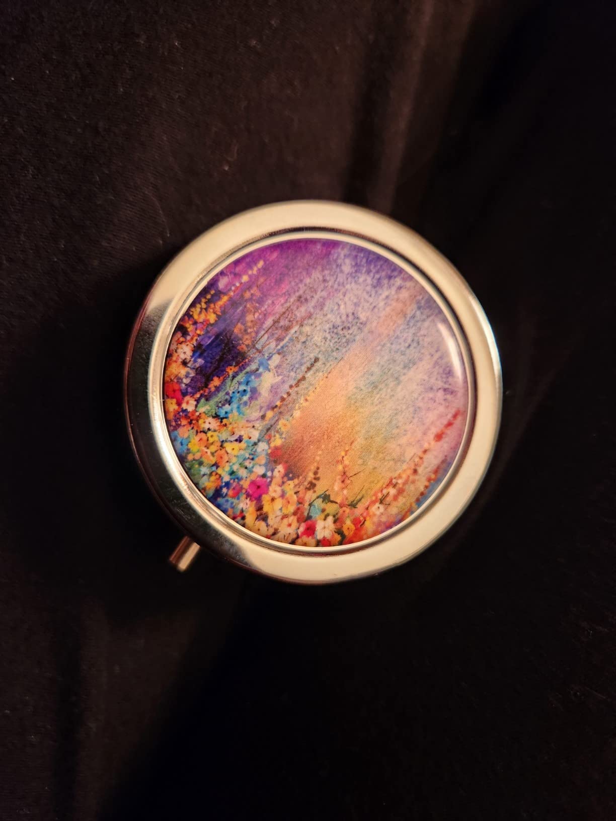 Amazon.com: Pink Flowers and Butterflies Cute Pill Box/Pill case-Round ...