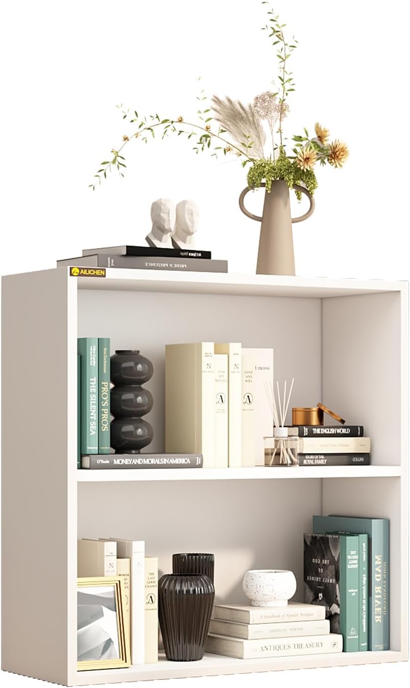 Amazon.com: NEWSENDY 2-Tier Bookshelf Storage Shelves, 23.7 Inch Open ...