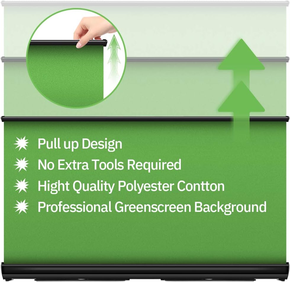Buy ZUOCHEN Green Screen Backdrop Portable 3.6x6.6ft Collapsible ...