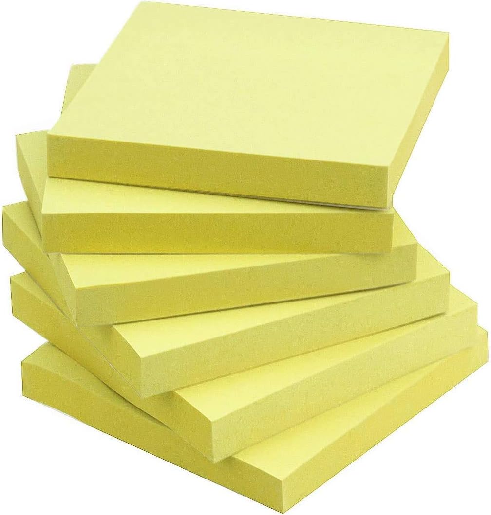 Early Buy 3x3 Sticky Notes Color Self-Stick Notes 6 Pads/Pack (Yellow ...