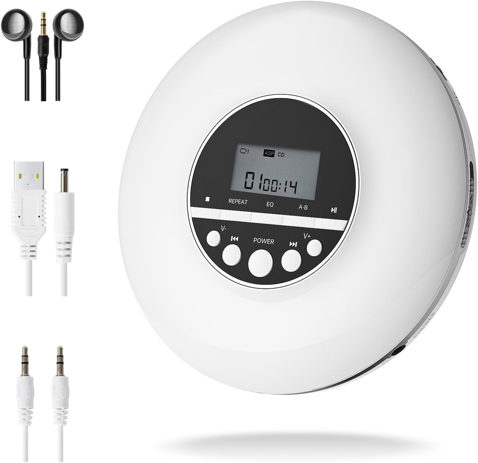 Gueray Tragbarer CD-Player CD Spieler mit Kopfhörer HiFi Classic ...