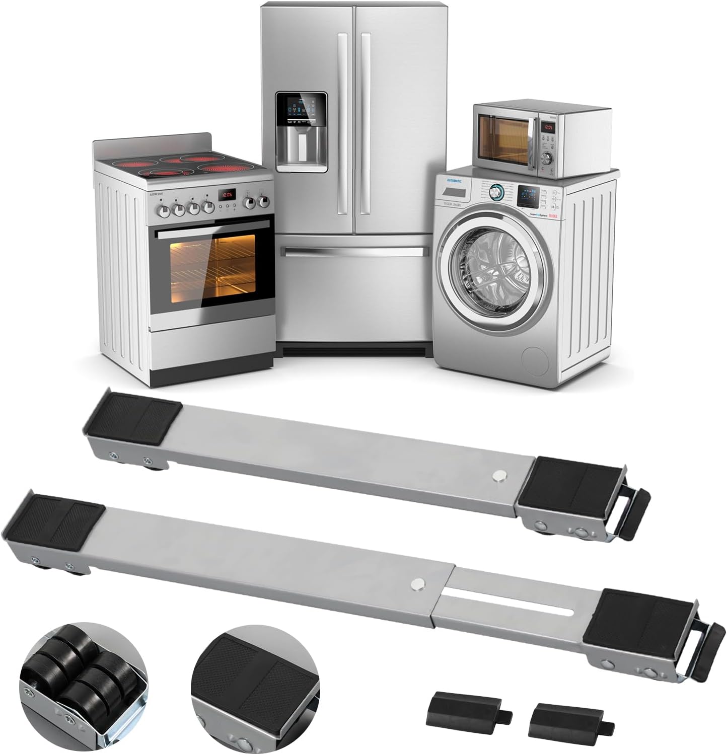 Amazon.com: Two Adjustable Mobile Washing Machine Stand Base With ...