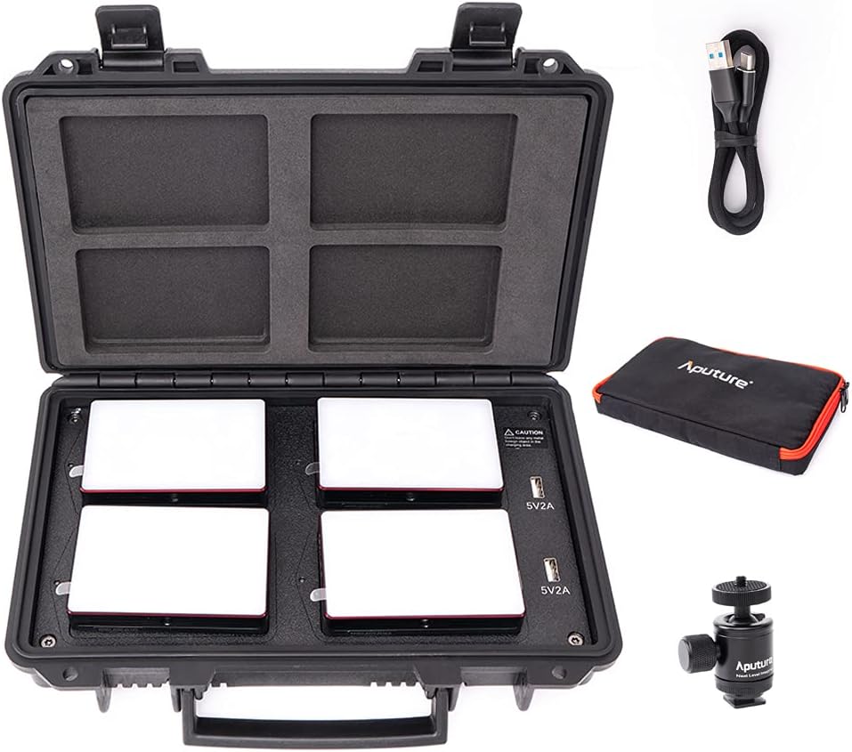 Amazon.com : Aputure MC 4-Light Travel Kit, 4 MC RGBWW LED On Camera ...