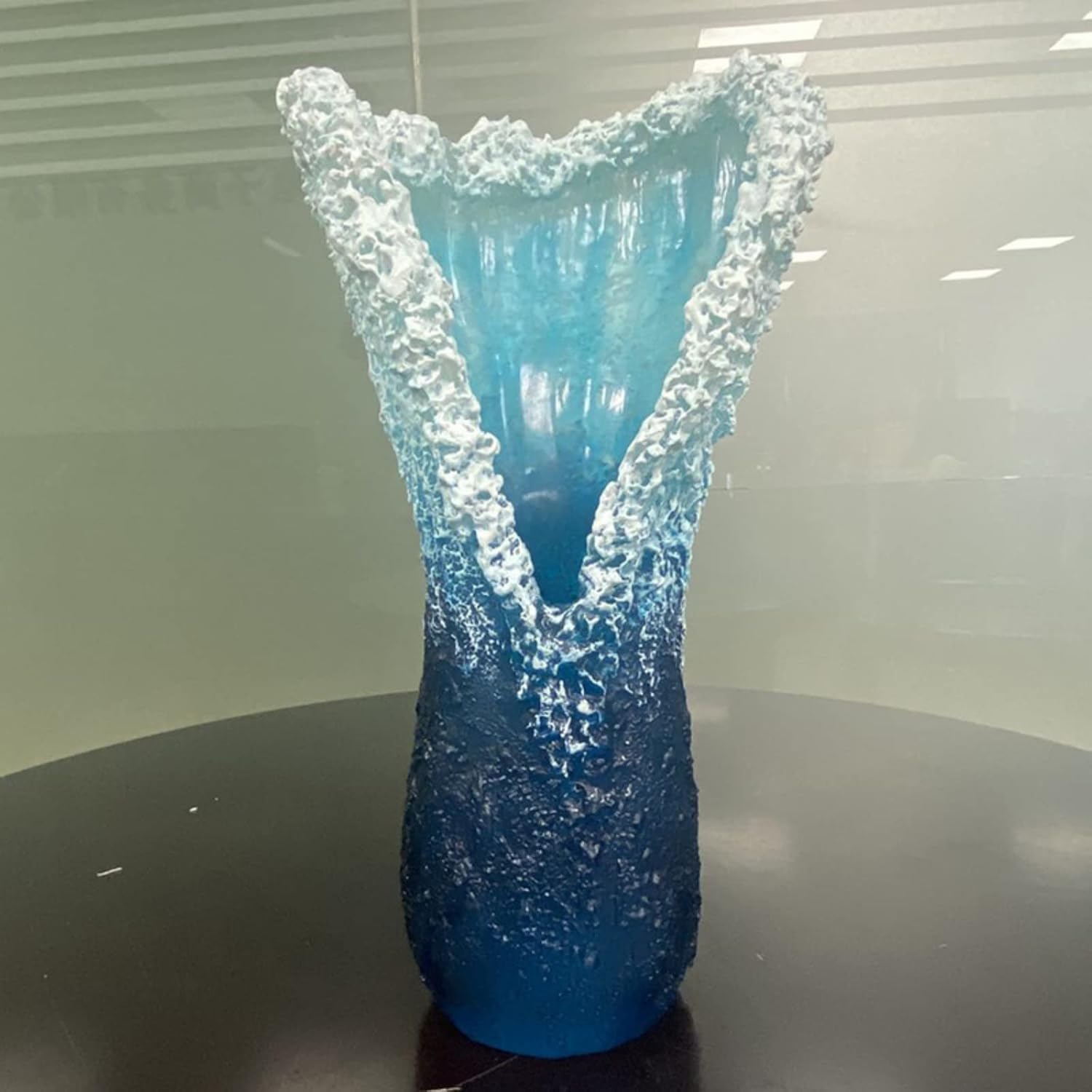 Amazon.com: Homomo 30cm Ocean Wave vase Resin Ocean Wave Ocean Blue ...