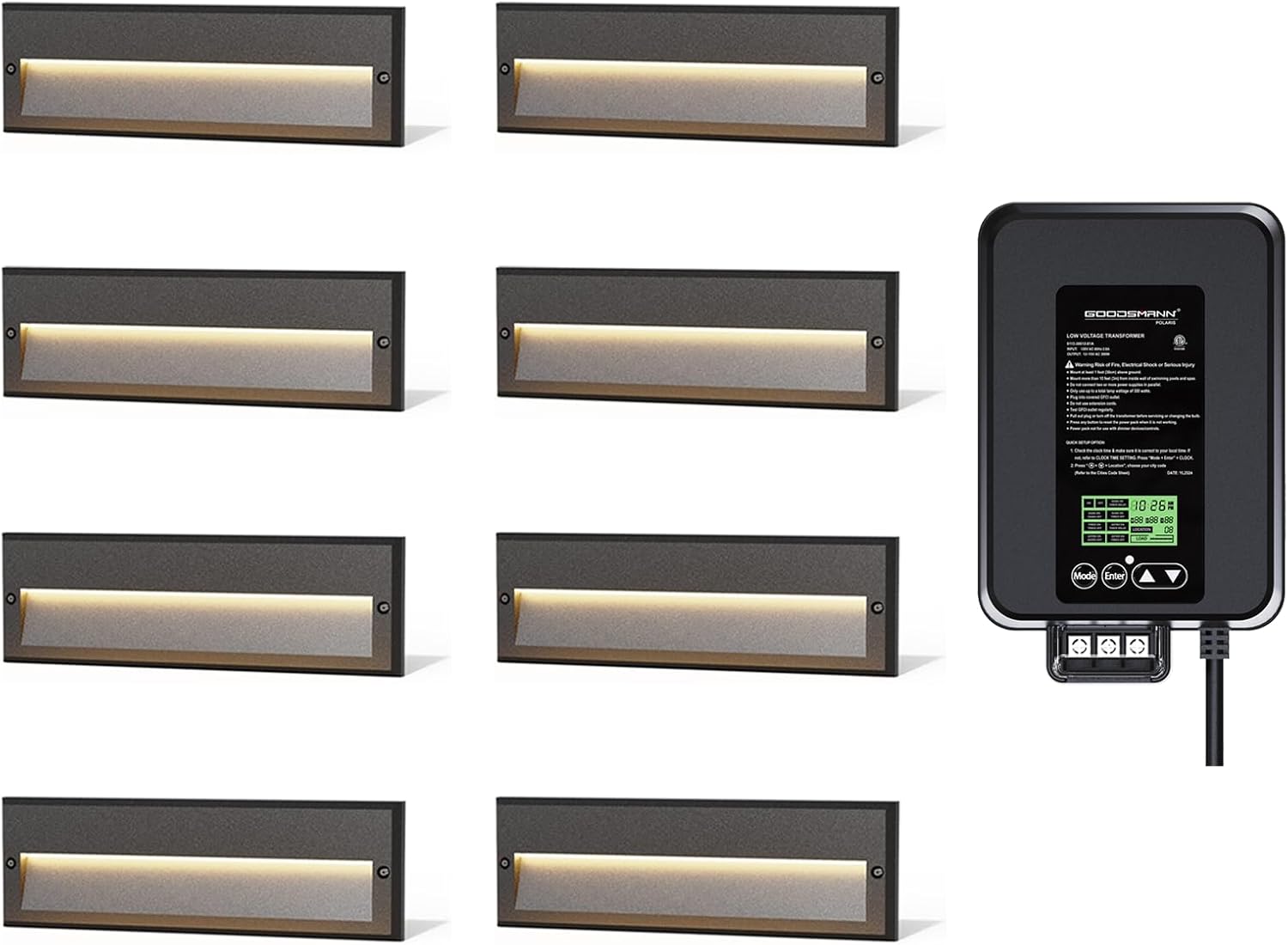 GOODSMANN Low Voltage Step Lights Kits 8PK 6W 122 Lumens 10.6 Inch ...