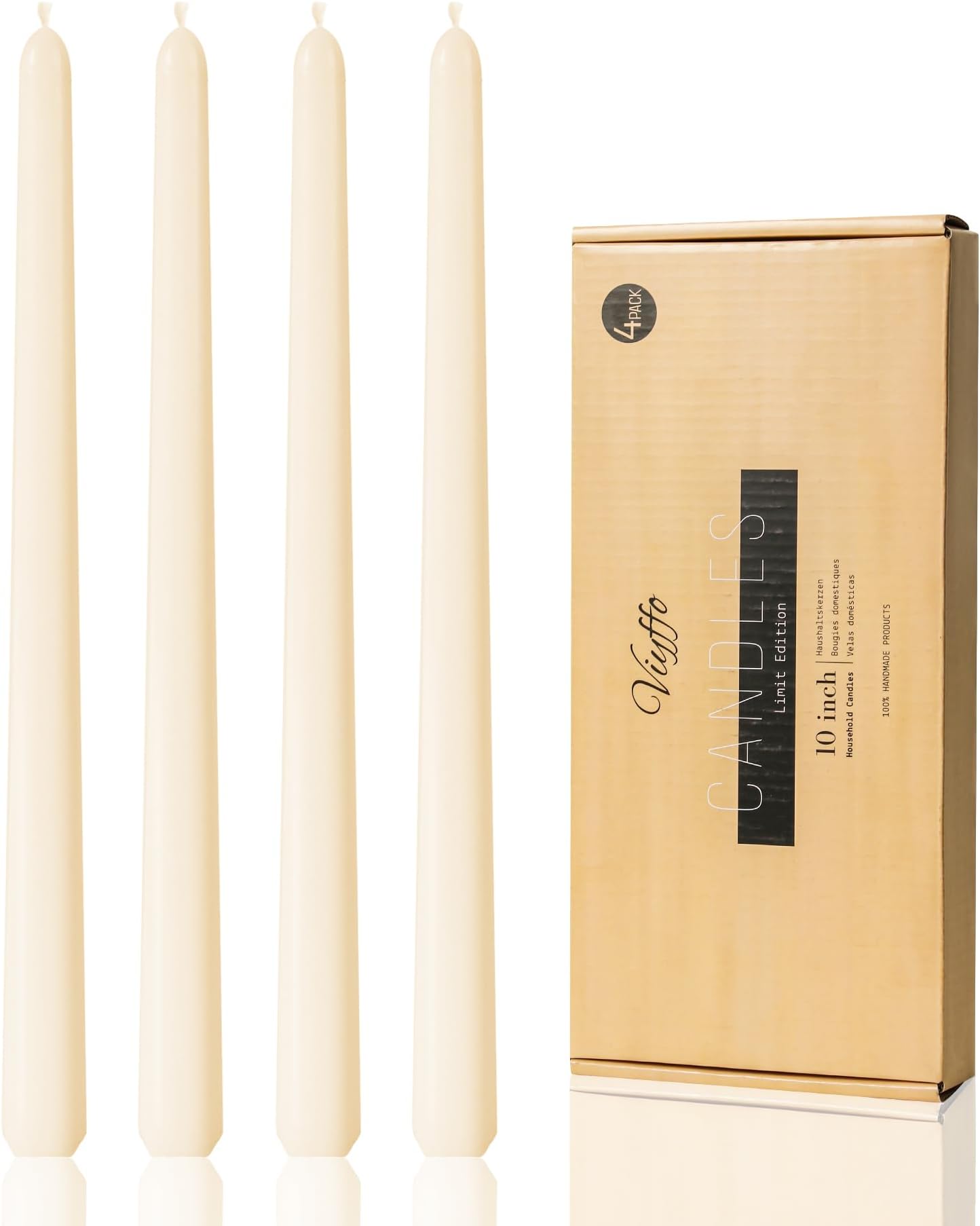 Amazon.com: Rambue 10" Ivory Taper Candles - 8 Pack Classic Ivory ...