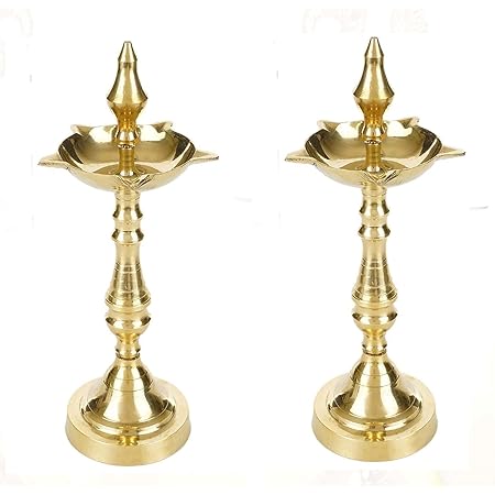 Buy Stotram Brass Kerala Traditional Oil/Ghee Diya, Deepak, Lamp ...