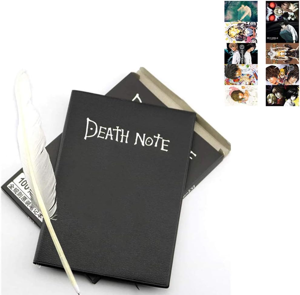 MANDU ANIME DEATH NOTE COSPLAY NOTEBOOK with FEATHER PEN and 10 card ...