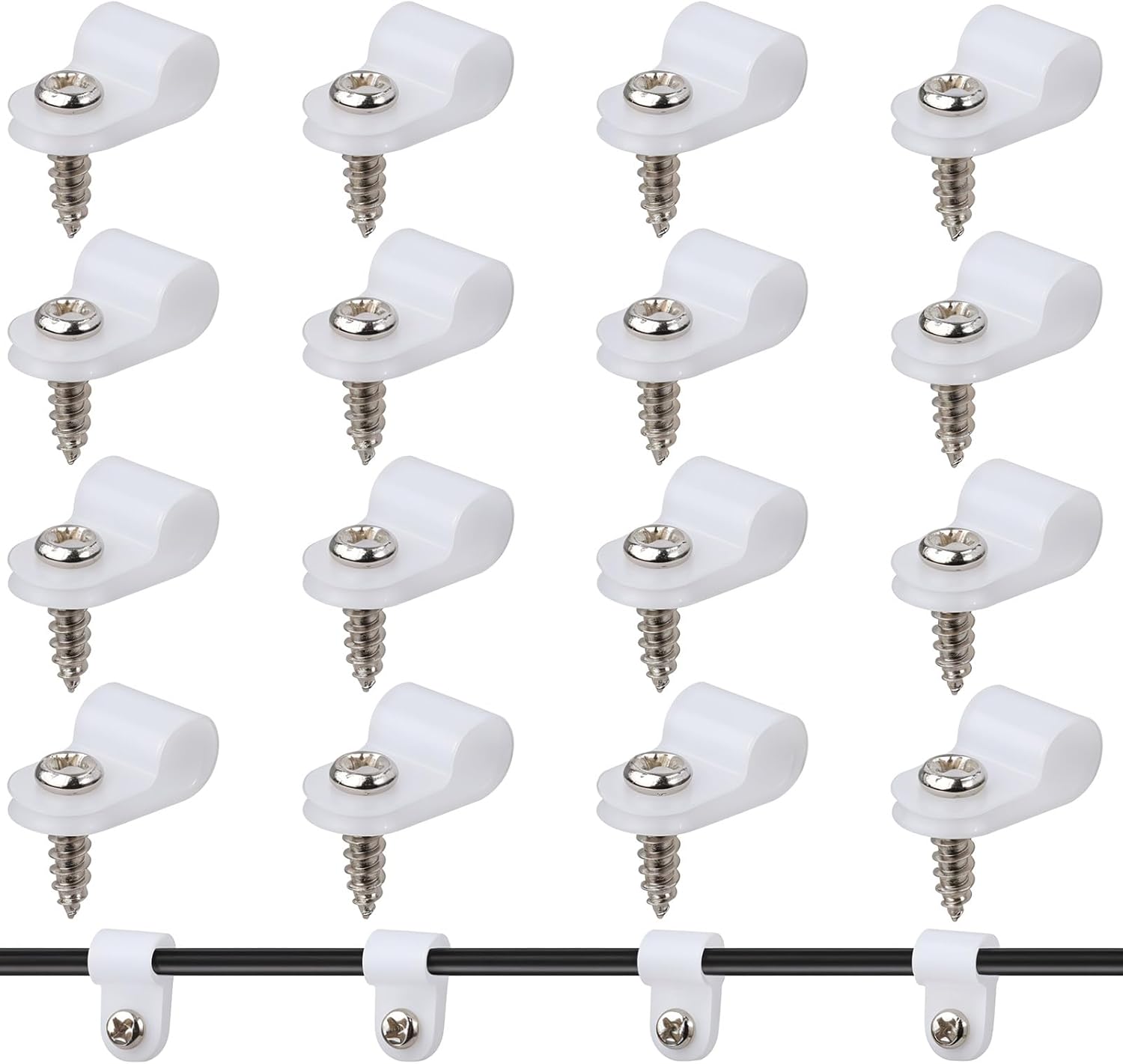 Amazon.com: 50 Pack 1/4 Inch Rope Light Clips Plastic Cable Clips ...