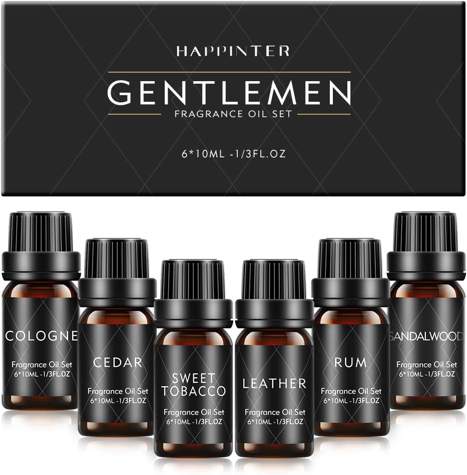 Gentlemen's Essential Oils Set -6x10ML Mens Fragrance Oils,Essential ...