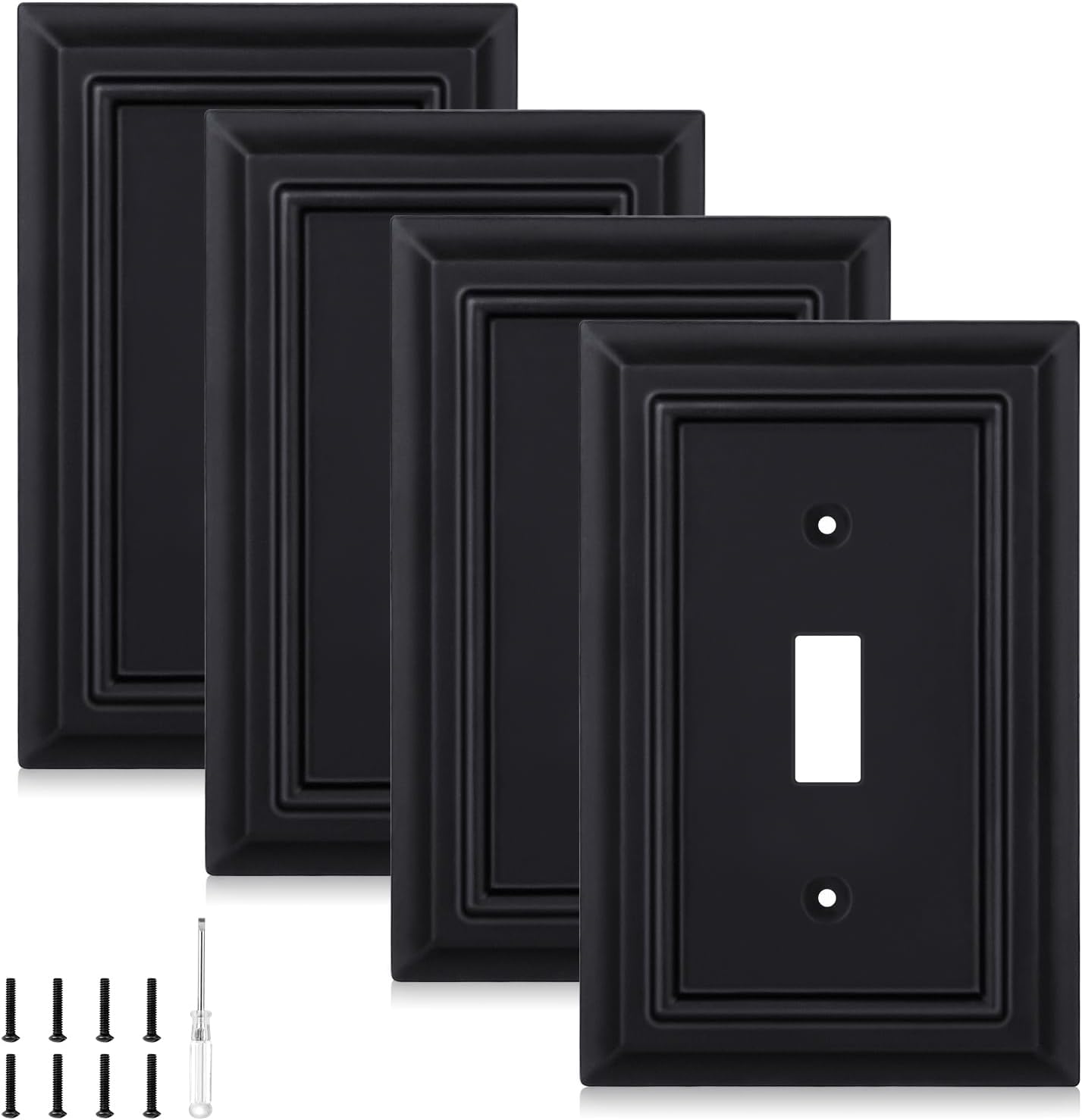 Matte Black Decorative Outlet Covers Wall Plates, Bamboo Fiber Light ...