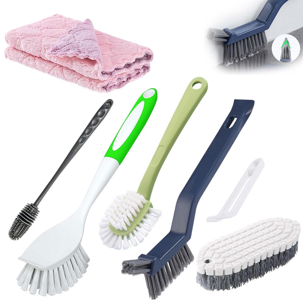 Kitchen Cleaning Brushes Set, Scrub Brush Set for Kitchen and Bathroom ...