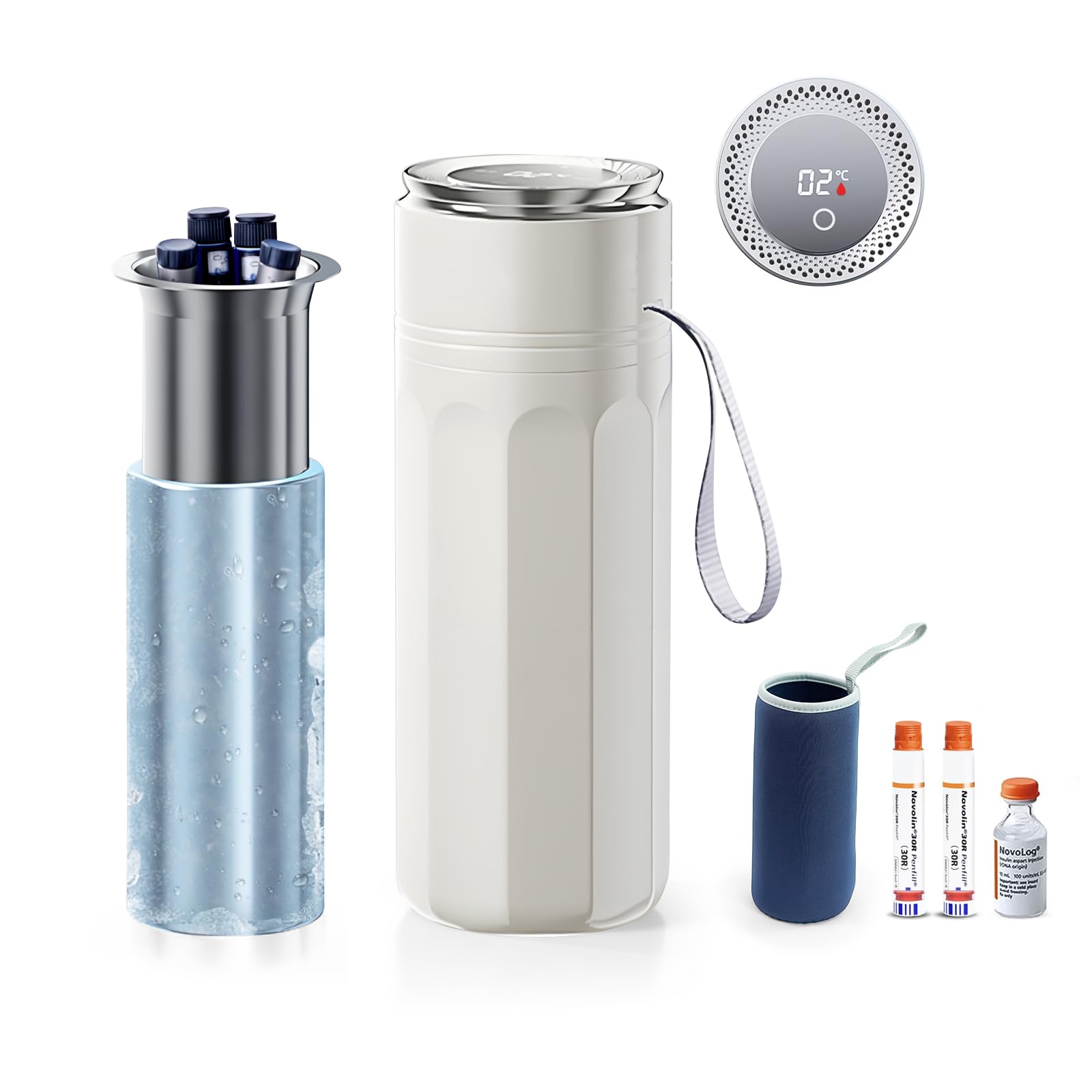 Amazon.com: Gosemai Insulin Pen Cooler Travel Case with Metal Ice Ring ...
