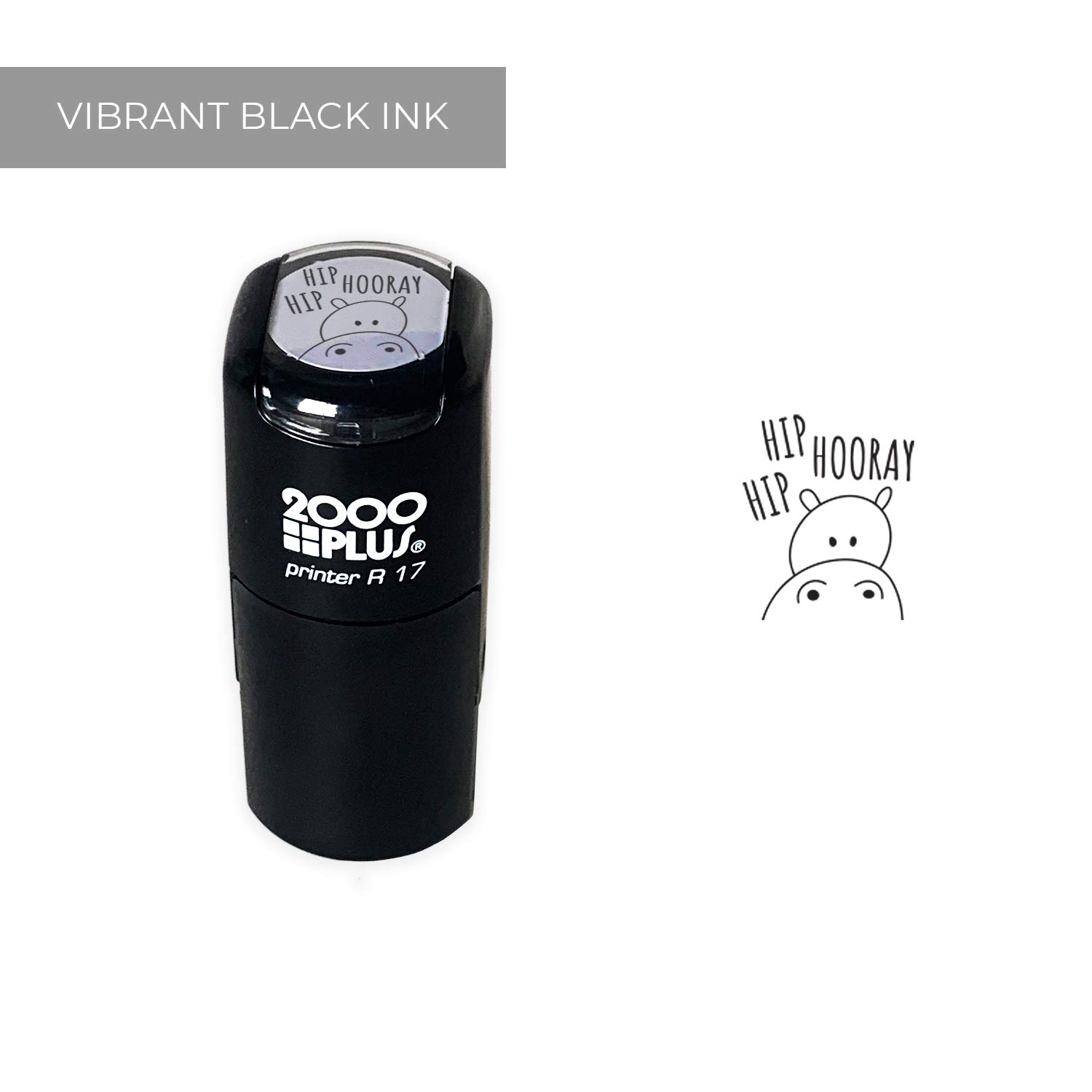 Snapklik.com : Hip Hip Hooray Hippo Stamp / 2000 Plus Self Inking ...