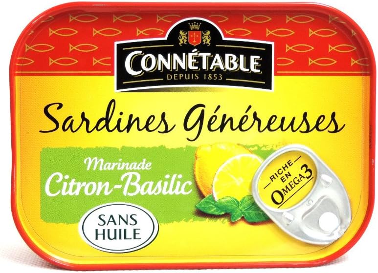 Connétable Sardines généreuses marinade citron basilic sans huile - La ...