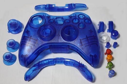 Xbox 360 Crystal Clear Blue Controller Shell with Crystal Clear Blue ...