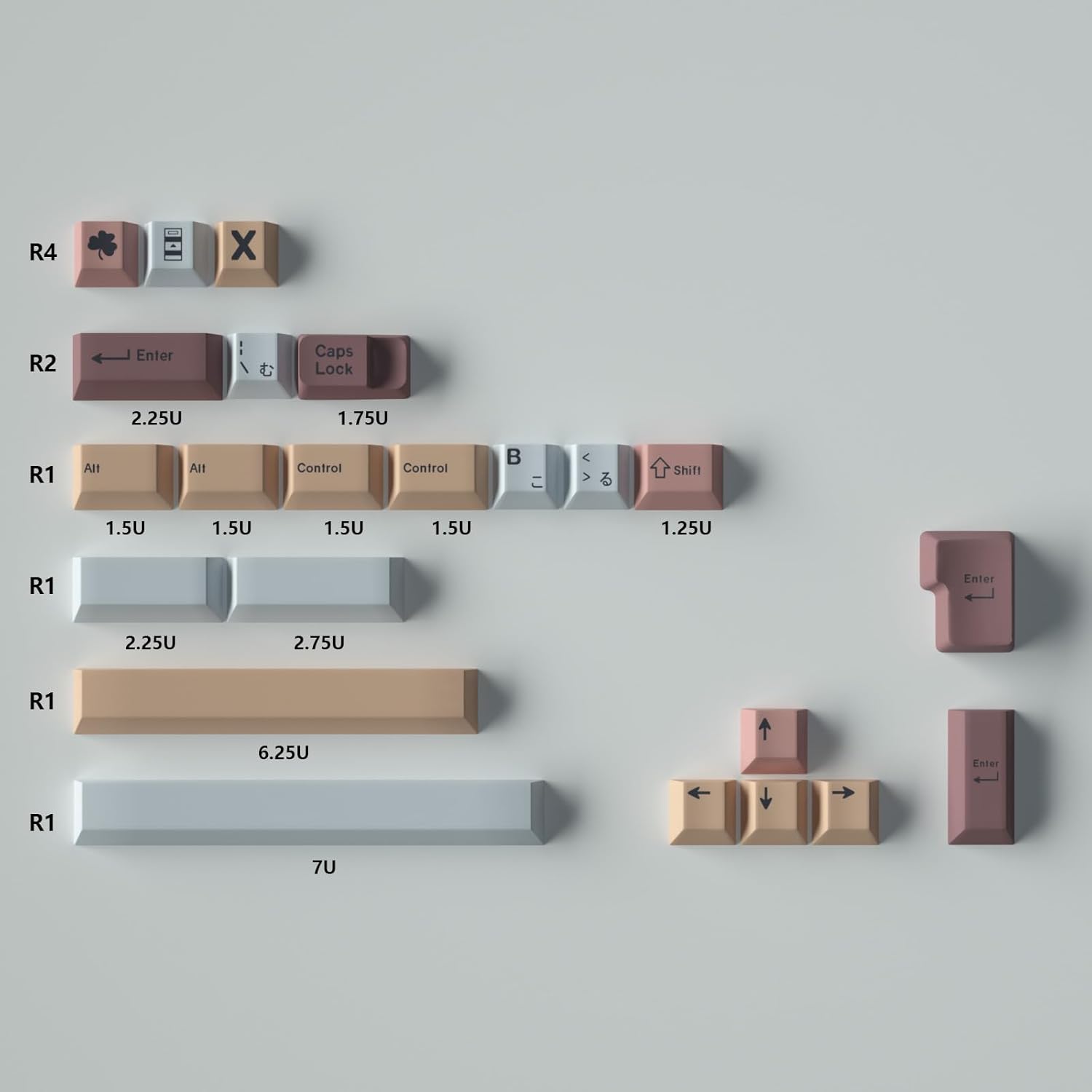 Akira English/Japanese large full set of mechanical keyboard keycaps ...