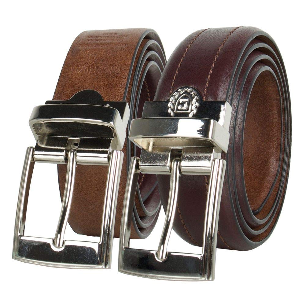 Snapklik.com : Chaps Mens Reversible Dress Belt, Cordovan/Brown, Medium