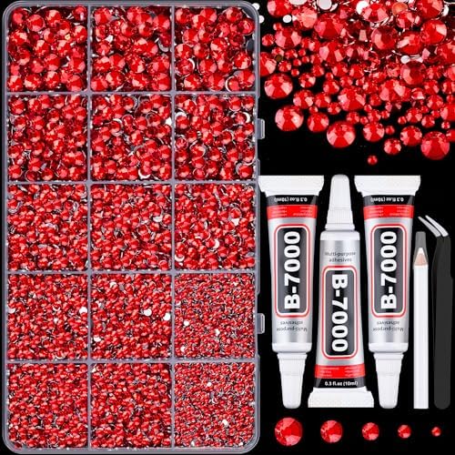 Amazon.com: 16000Pcs Resin Rhinestones for Crafting, Red Non Hotfix ...