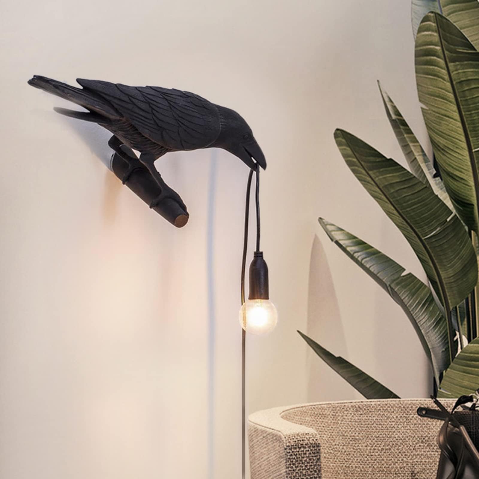 HGomx Raven Desk Lamp, Raven Lamp, Bird Lamp, Resin LED Bird Lamp for ...