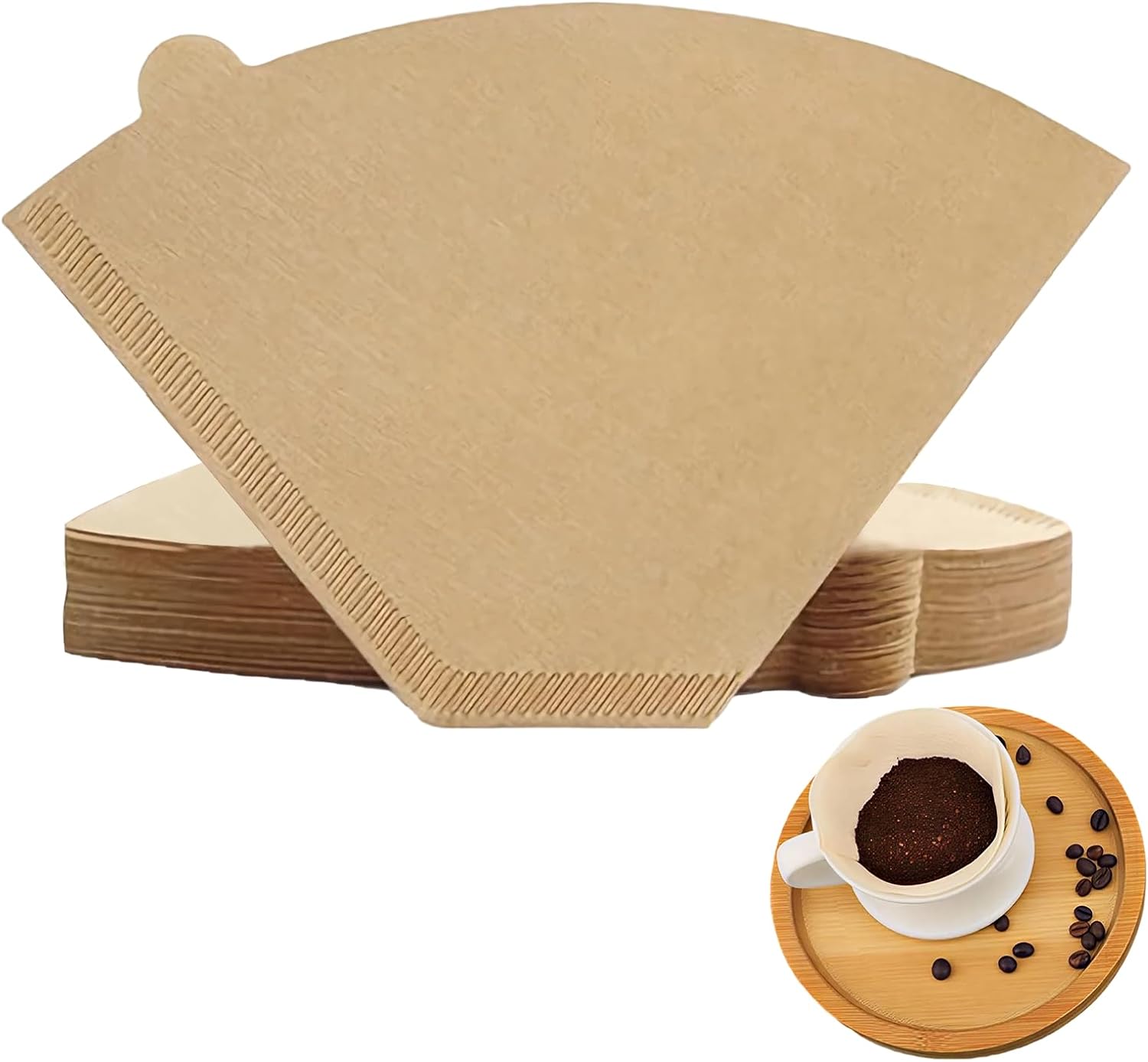 Amazon.com: 100 Count #4 Cone Coffee Filters 8-12 Cup, Natural ...