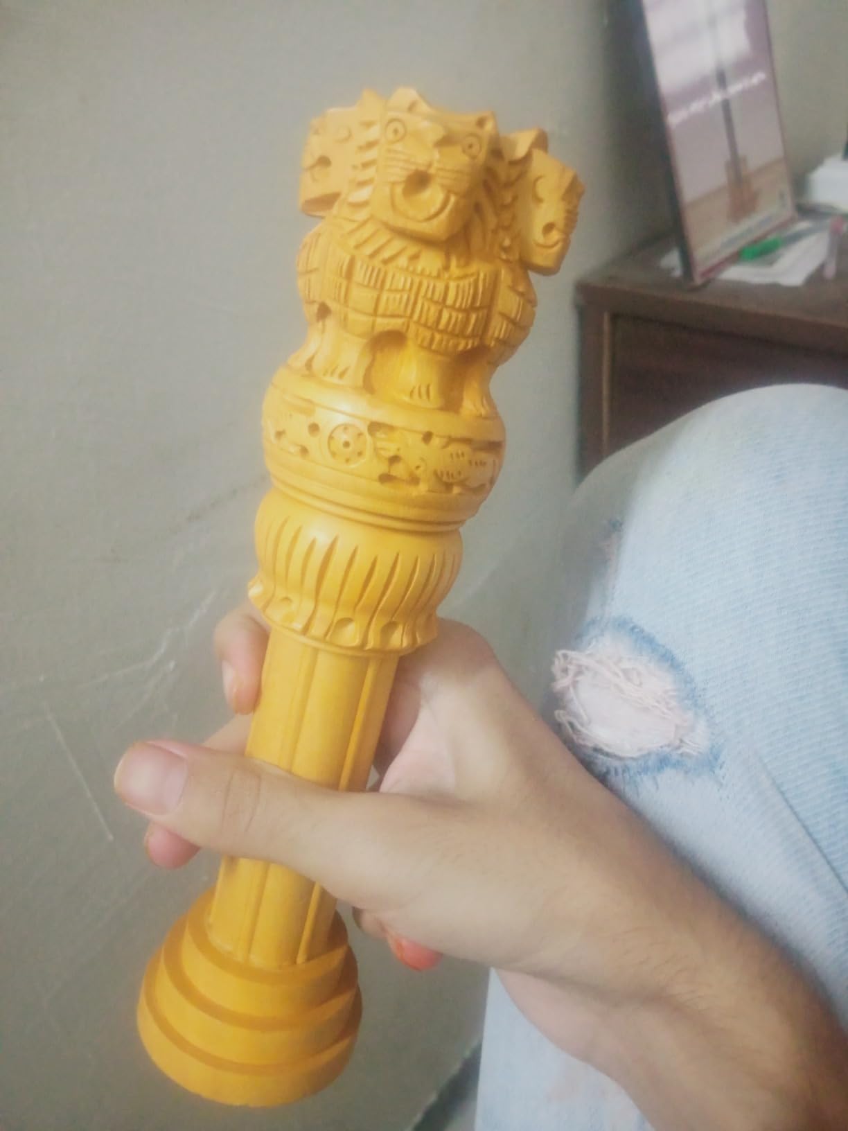 Buy RAC Rich Art and Craft Jaipur 8 inches Large Wooden Ashoka Stambh ...