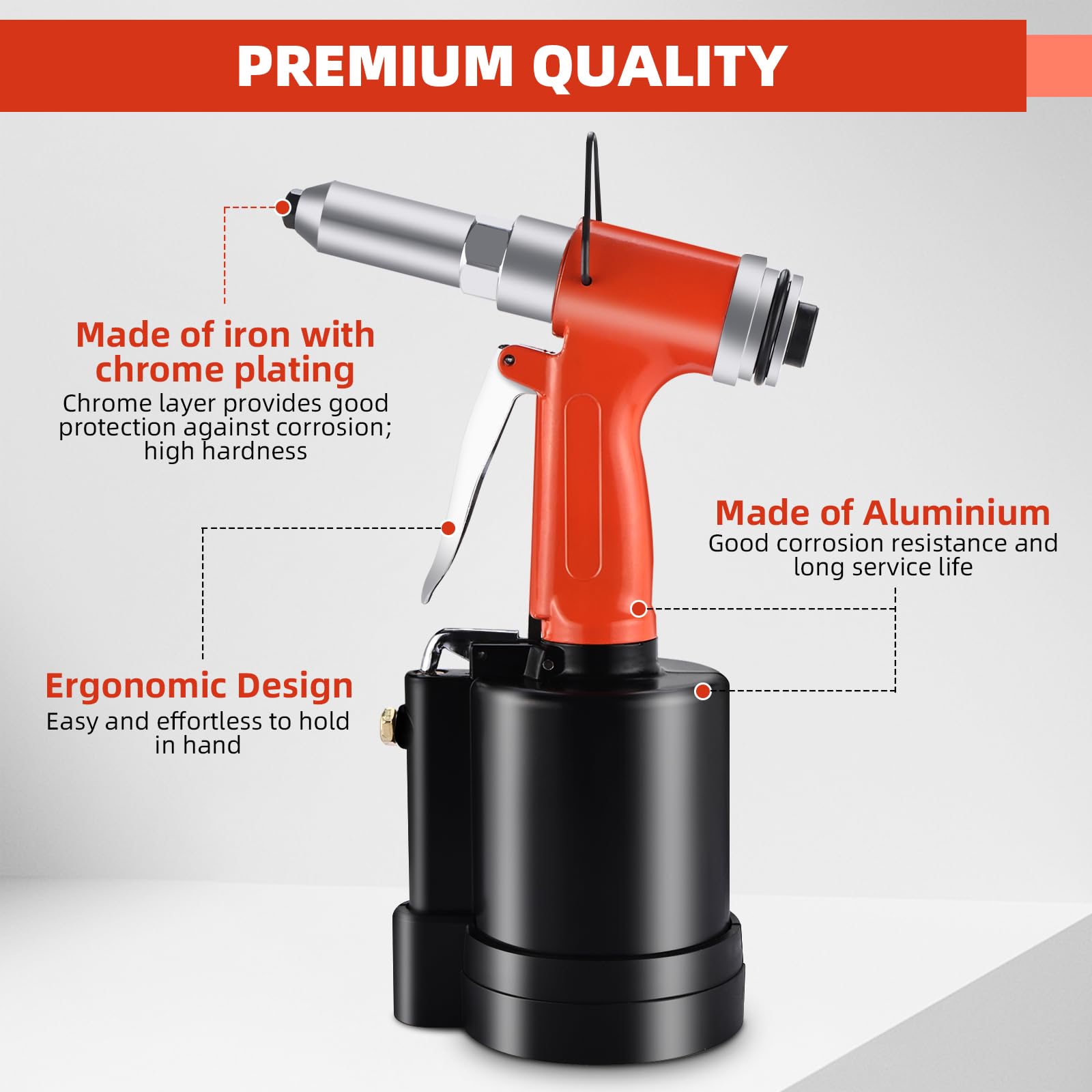 Snapklik.com : Pneumatic Rivet Gun 1/4" Hydraulic Air Rivet Tool Heavy ...
