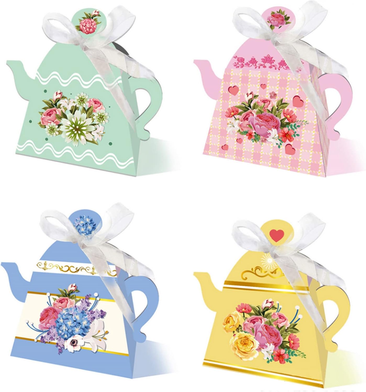 Qpout 12pcs Mini Tea Party Treat Boxes Cake Candy Boxes, Afternoon Tea ...